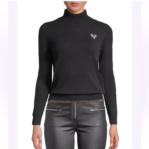 Coach | Sweaters | Coach 941 Black Woolcashmere Turtleneck With Rexy ...